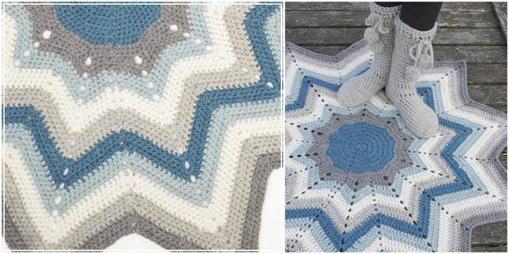 Rock Blue Star Rug Free Crochet Pattern - Styles Idea