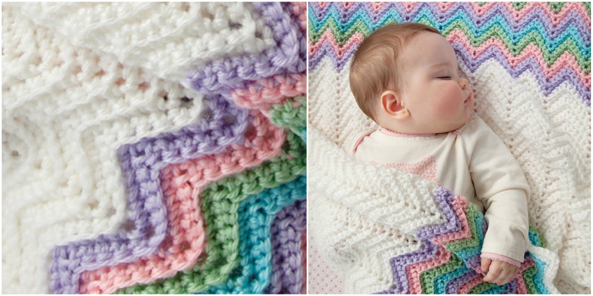 Rickrack Rainbow Crochet Baby Blanket - Styles Idea