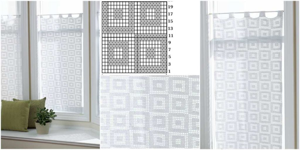 Block in Block Crochet Curtain [Easy / Free] - Styles Idea