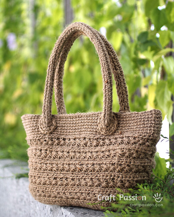 Star Stitch Tote Jute Twine [Free Crochet Pattern] - Styles Idea