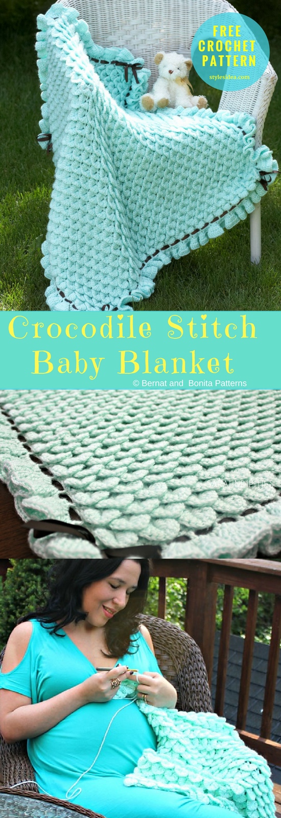 Crocodile Crochet Baby Blanket [Free Pattern] - Styles Idea