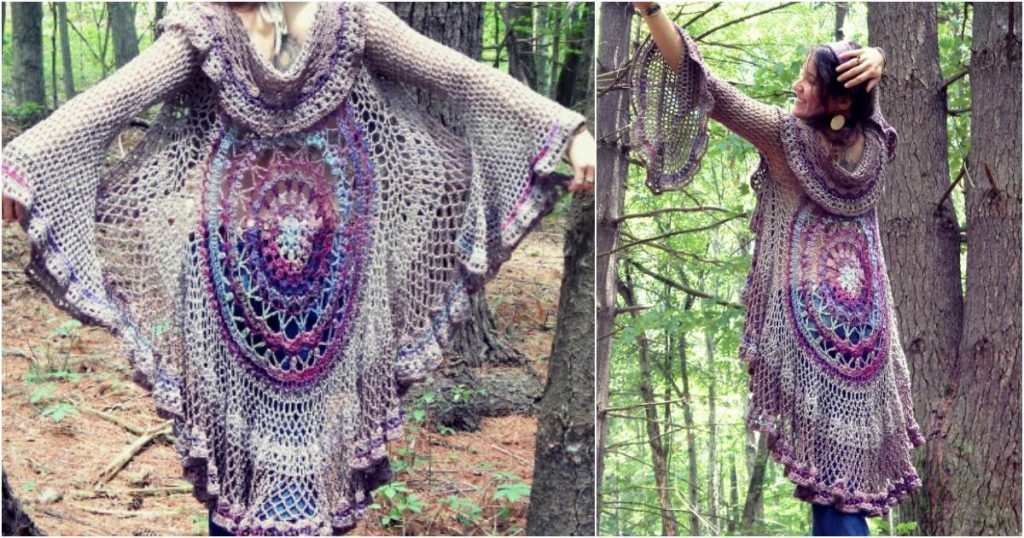 Mandala Crochet Duster Free Pattern - Styles Idea