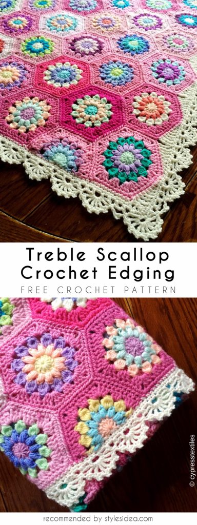 Treble Scallop Crochet Edging Free Crochet Pattern - Styles Idea
