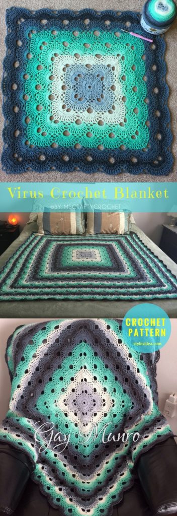 Colorful Virus Crochet Blankets - Styles Idea