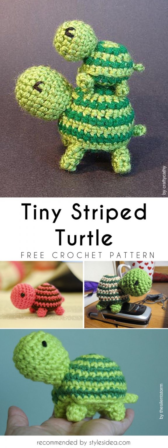 Tiny Striped Turtles Free Crochet Pattern - Styles Idea