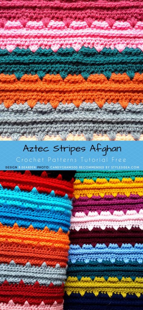 Aztec Stripes Square Afghan CAL Crochet Pattern Free - Styles Idea