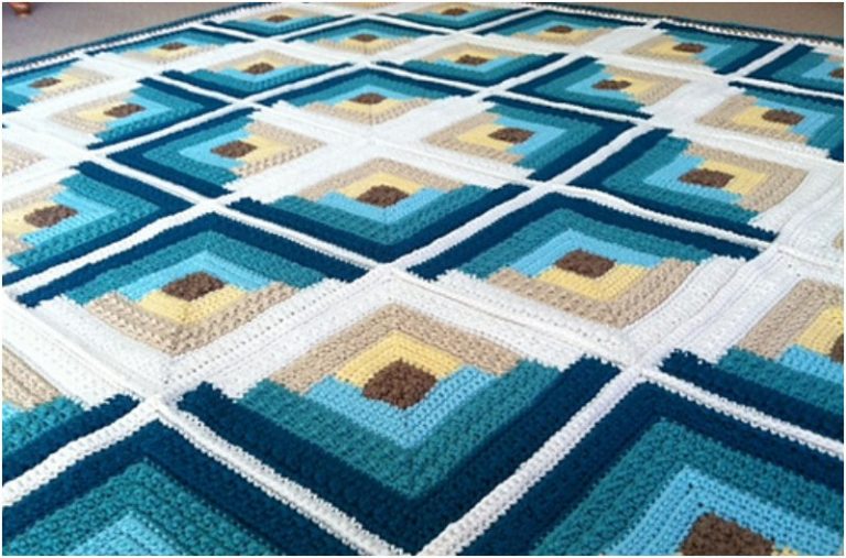Autumn Log Cabin Crochet Throw Free Pattern - Styles Idea