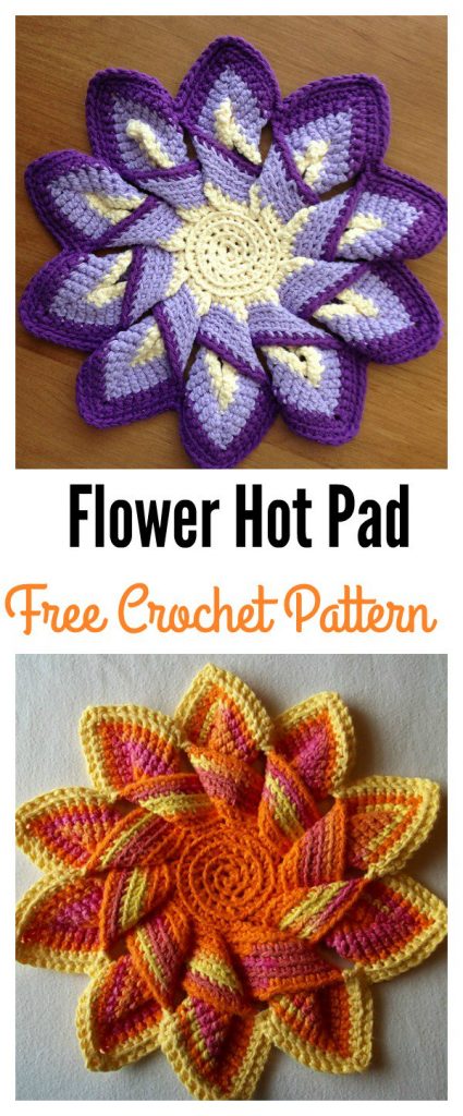 Flower Hot Pad [Free Crochet] - Styles Idea