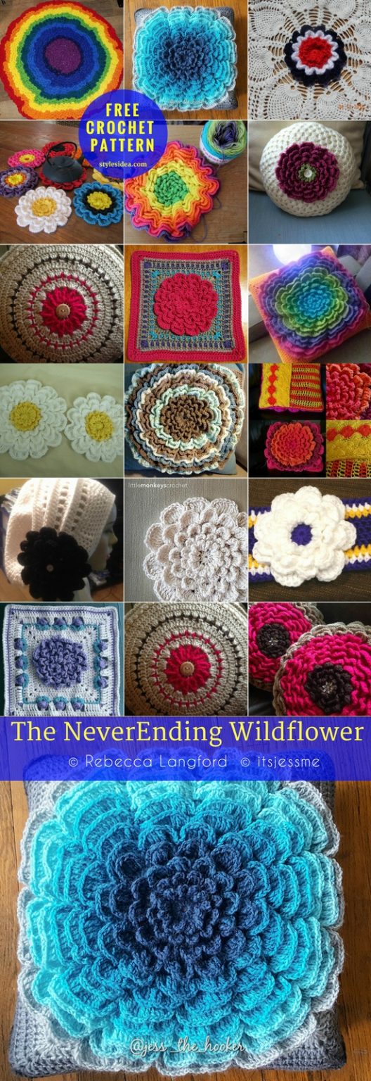 Never Ending Flowers - Crochet Granny Square [Free Patten] - Styles Idea