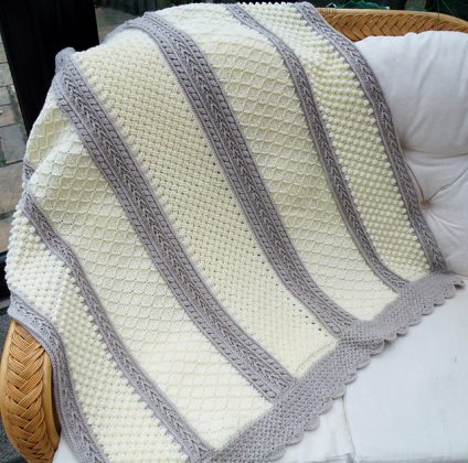 Aran Hearts Throw Free Crochet Pattern - Styles Idea