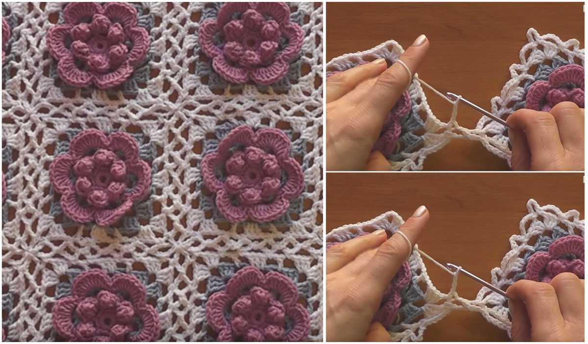 Three Colors Flower Baby Blanket [Free Crochet] - Styles Idea