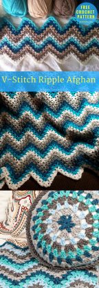 V-Stitch Ripple Afghan Crochet Pattern & Tutorial Free - Styles Idea