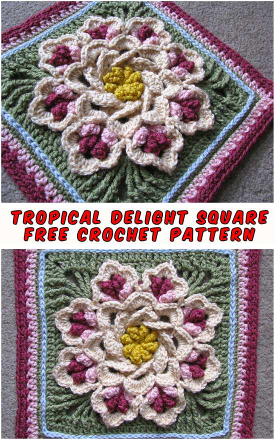 Tropical Delight Crochet Square - Styles Idea