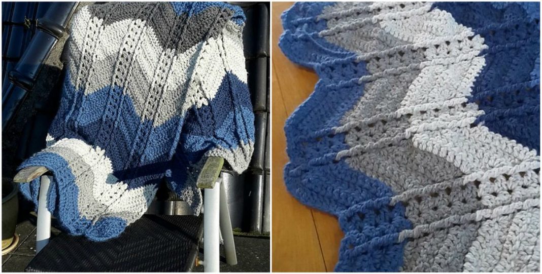 Shell and Post Stitch Ripple Afghan Crochet Pattern Free - Styles Idea