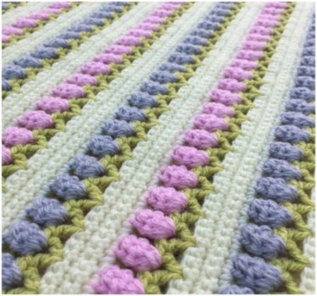 Flowers in a Row Crochet Blanket - Free Pattern in PDF - Styles Idea