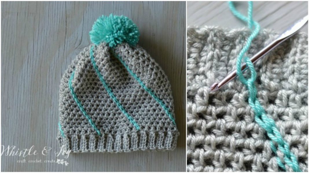 Diagonal Crochet Hatch Slouchy Hat - Free Pattern - Styles Idea