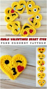 Emoji Valentines Heart Eyes Free Crochet Pattern - Styles Idea