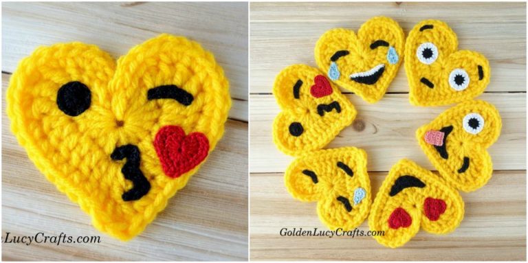 Emoji Valentines Heart Eyes Free Crochet Pattern - Styles Idea