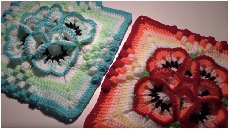 Flower 3D Granny Square Free Crochet Pattern and Tutorial - Styles Idea
