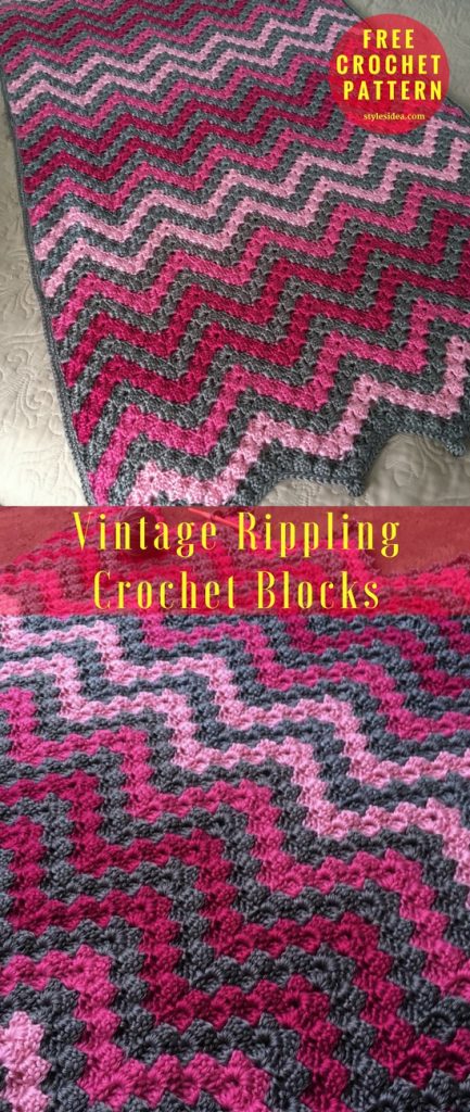 Vintage Rippling Blocks Free Crochet Pattern - Styles Idea