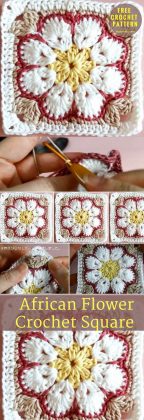 African Flower Square Crochet Tutorial Free - Styles Idea