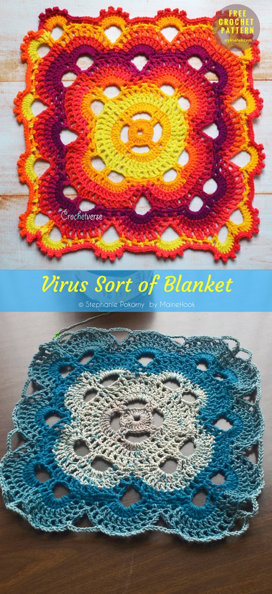 Virus Sort of Blanket Crochet Pattern Free - Styles Idea