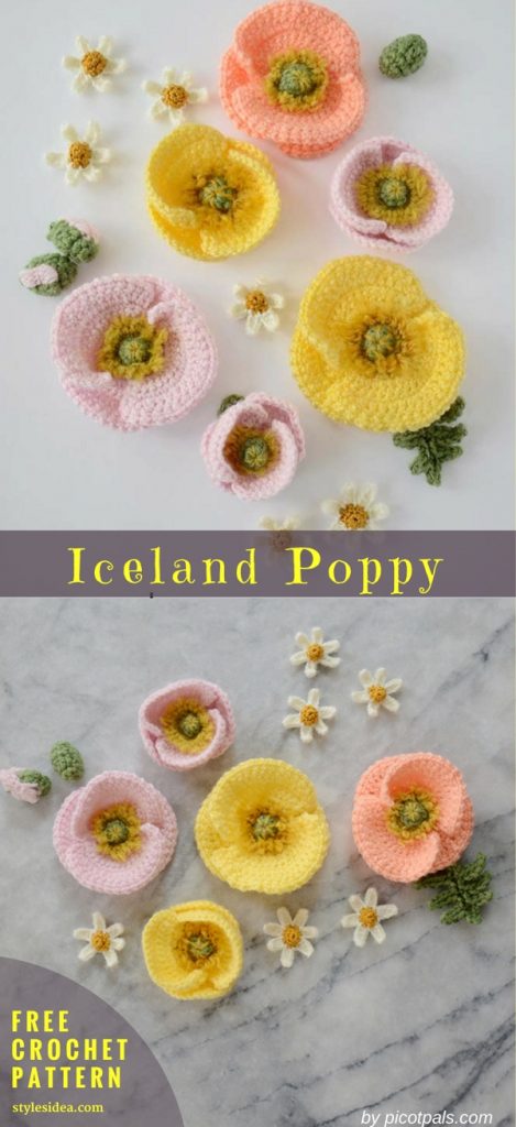April Iceland Poppy Free Crochet Pattern - Styles Idea
