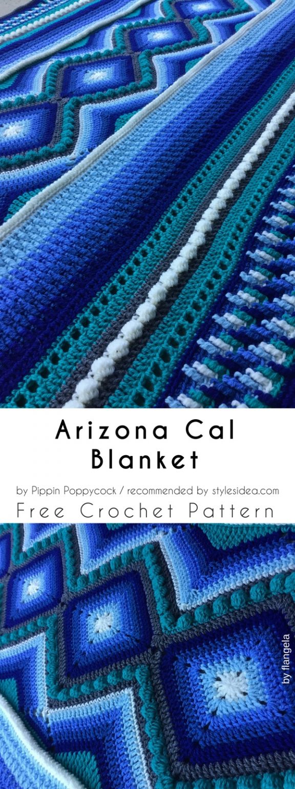 Arizona Cal Blanket Free Crochet Pattern - Styles Idea