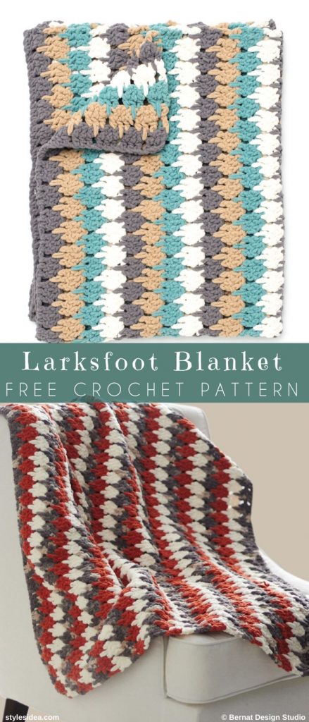 Larksfoot Blanket Free Crochet Pattern - Styles Idea