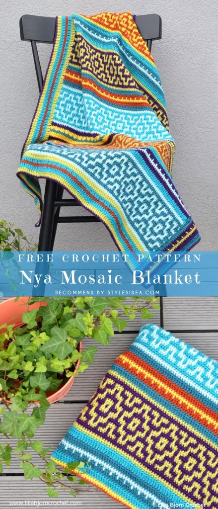 Nya Mosaic Blanket Free Crochet Pattern - Styles Idea