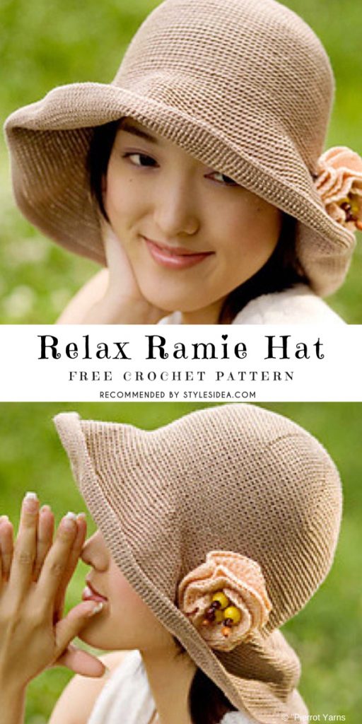 Relax Ramie Hat Free Crochet Pattern - Styles Idea