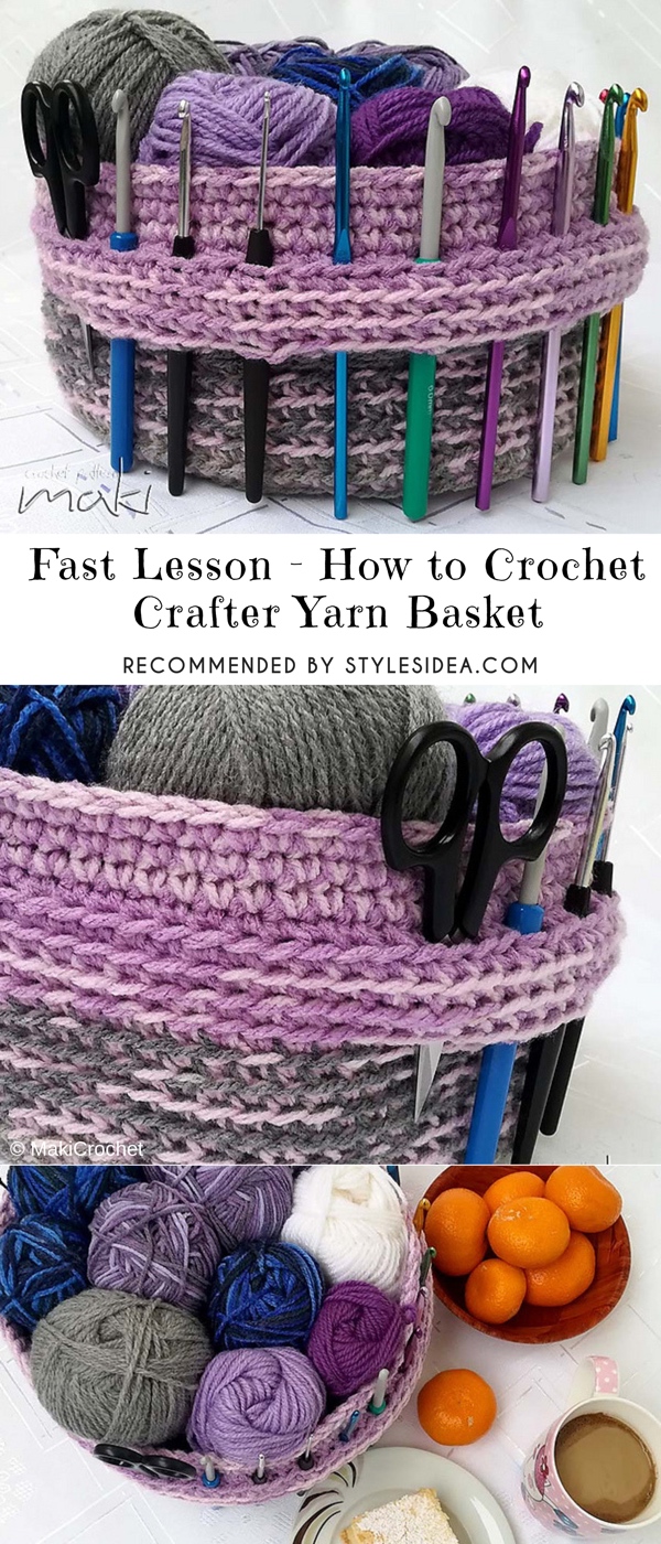 Yarn Basket Free Crochet Pattern - Styles Idea