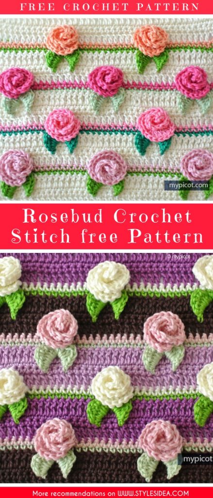Rosebud Crochet Stitch free Pattern - Styles Idea