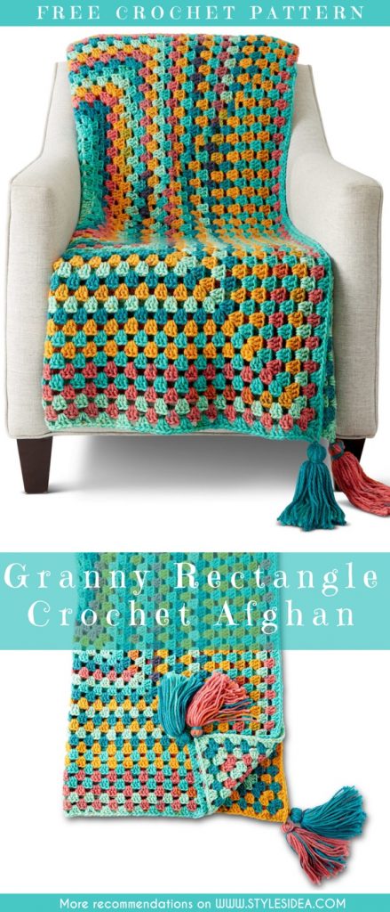 Granny Rectangle Crochet Afghan Free Pattern - Styles Idea