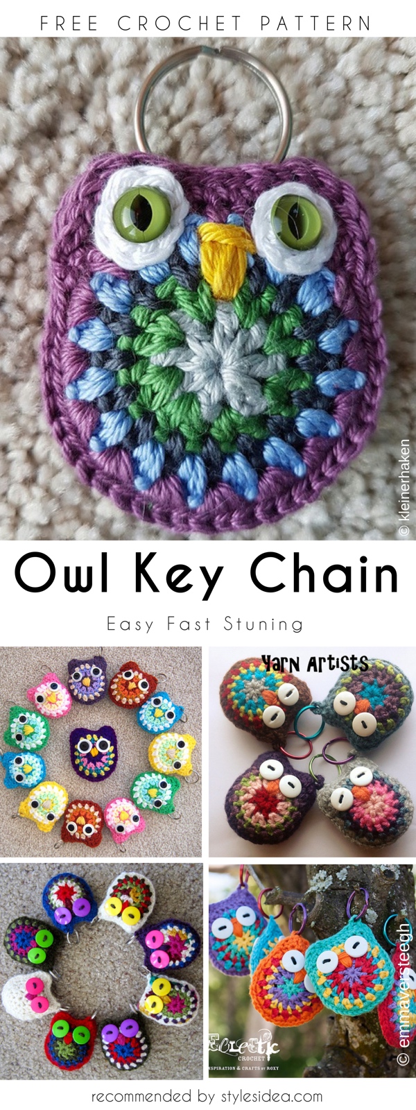 Owl Key Chain Crochet Patterns Free - Styles Idea