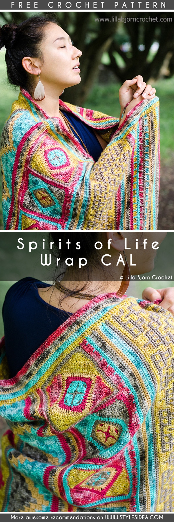 Spirits of Life Wrap Crochet CAL Free Pattern - Styles Idea