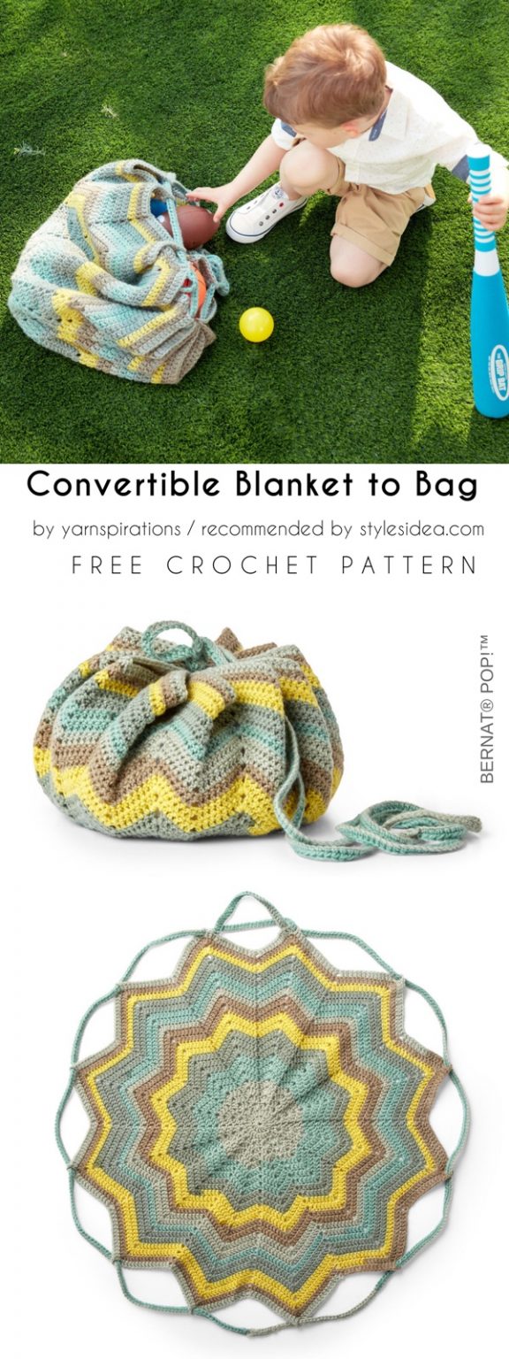 Convertible Blanket to Bag Free Crochet Pattern - Styles Idea