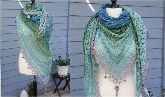 Jardin de Monet Shawl Free Crochet Pattern - Styles Idea
