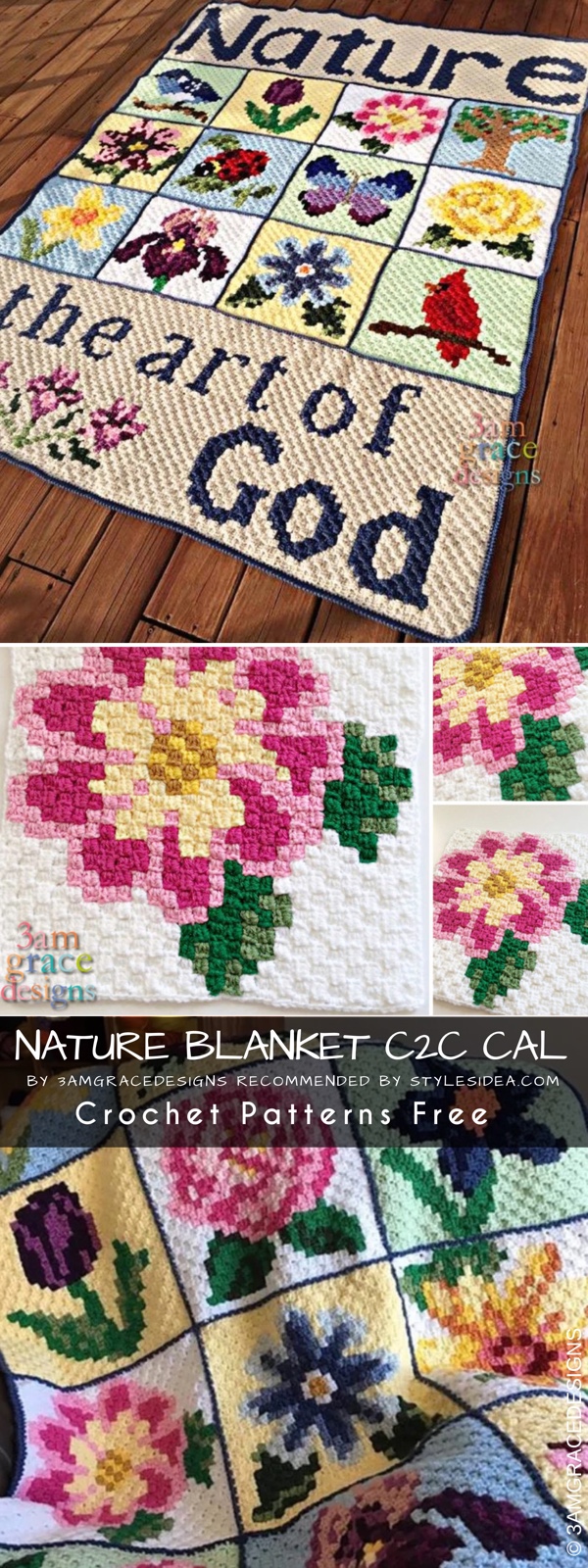 Nature Blanket C2C CAL Crochet Patterns Free - Styles Idea