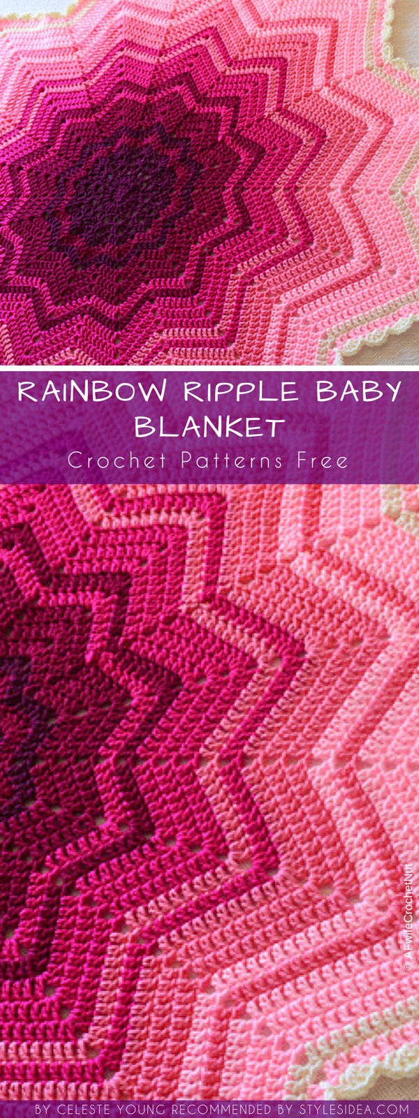 Rainbow Ripple Baby Blanket Crochet Pattern Free - Styles Idea