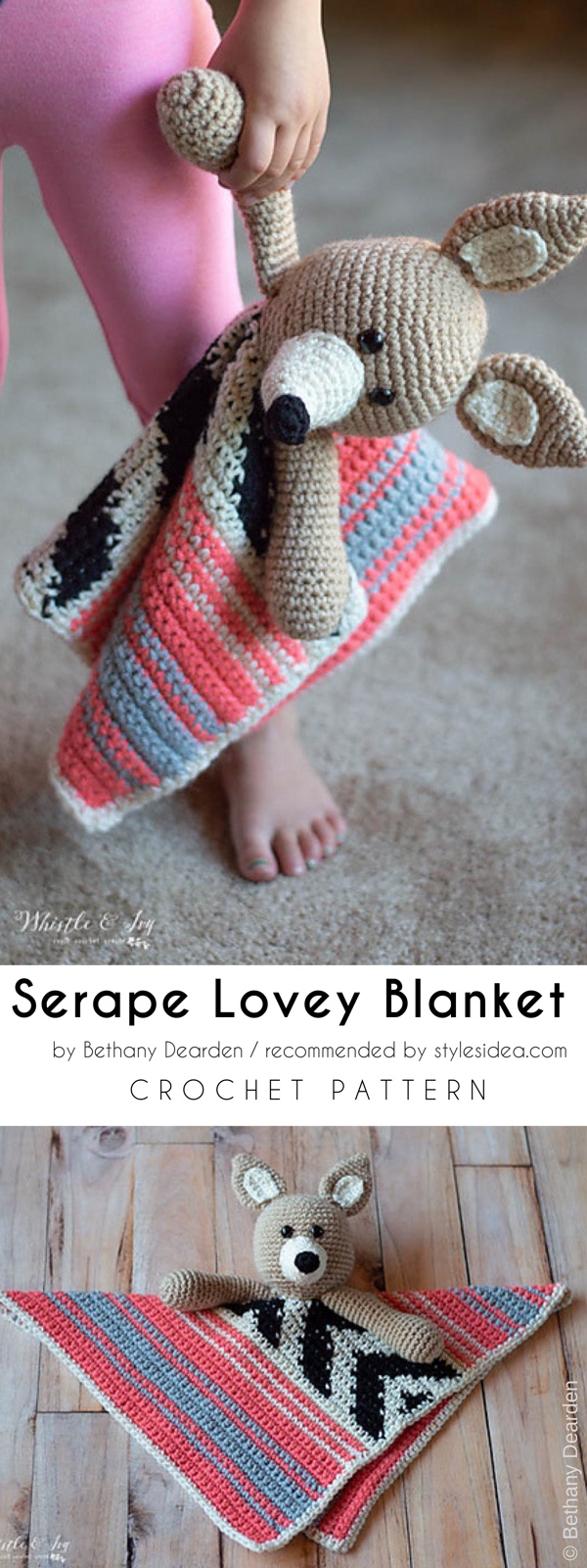 Serape Coyote Lovey Blanket Free Crochet Pattern - Styles Idea