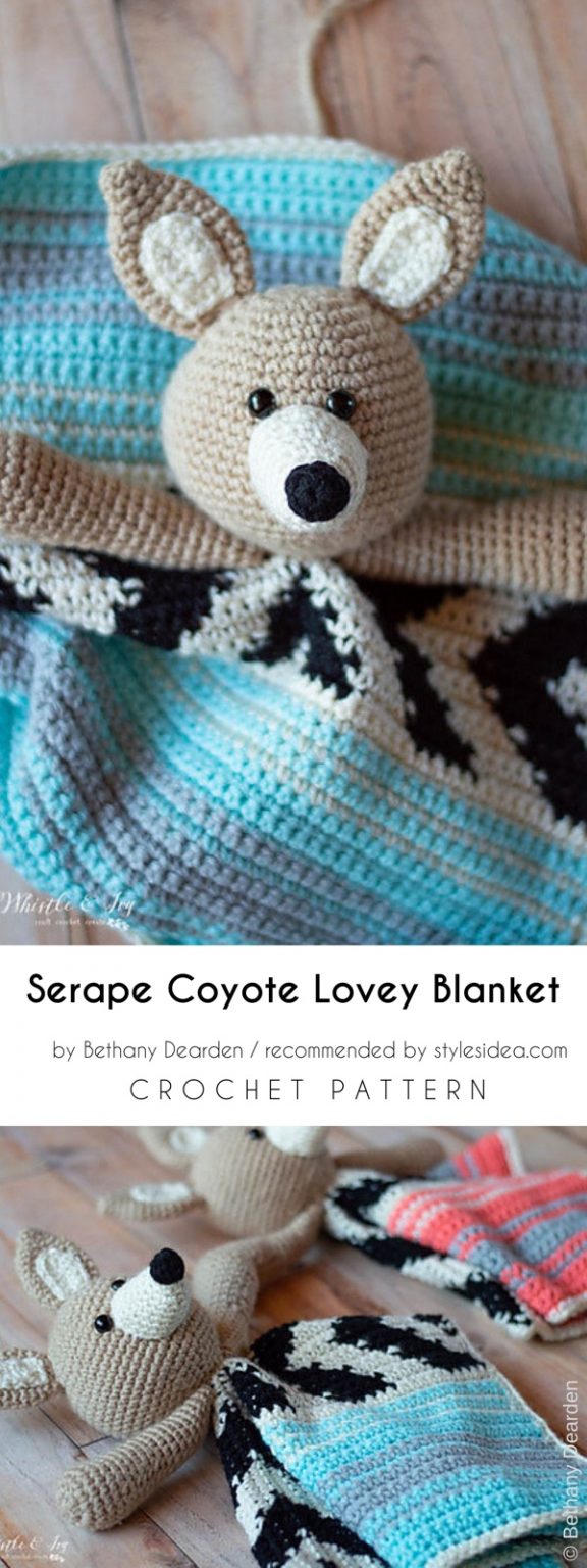 Serape Coyote Lovey Blanket Free Crochet Pattern - Styles Idea