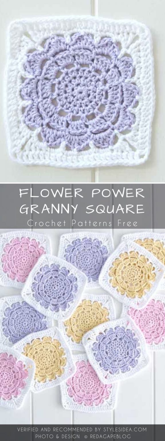 Flower Power Granny Square Crochet Pattern Free - Styles Idea