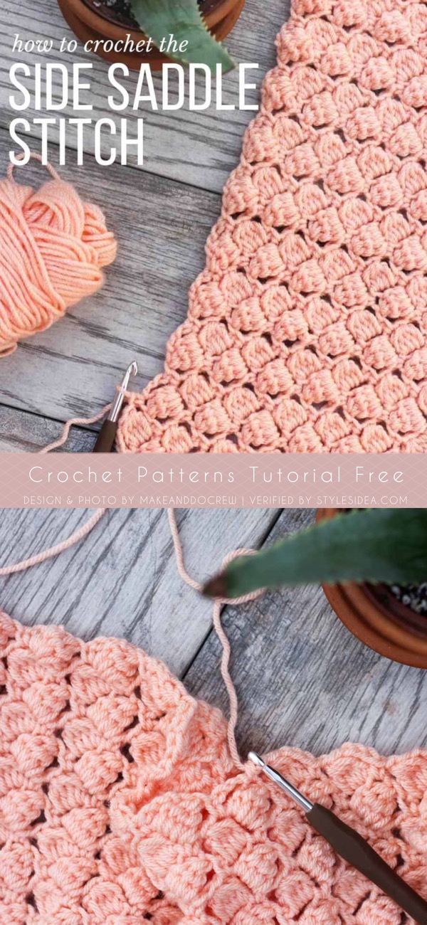 How to Crochet The Side Saddle Stitch Free Pattern Tutorial - Styles Idea